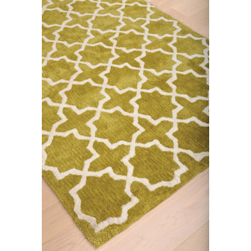 Abacasa Lifestyle Hollis White/Chartreuse Trellis Rug | Wayfair
