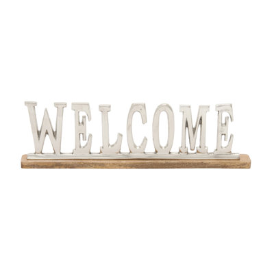 Woodland Imports Welcome Letter Block | Wayfair