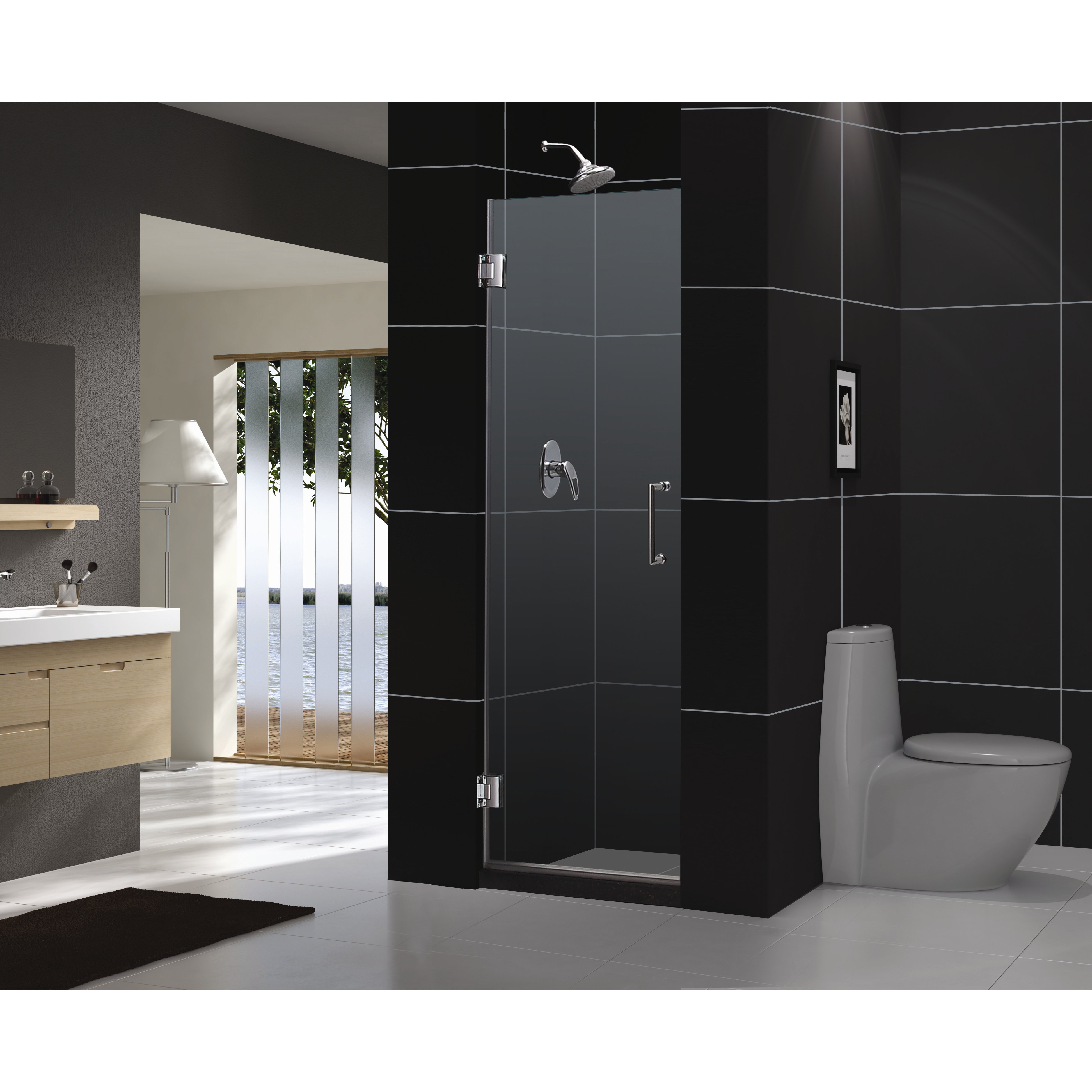 Dreamline Unidoor 72 X 30 Pivot Frameless Hinged Shower Door