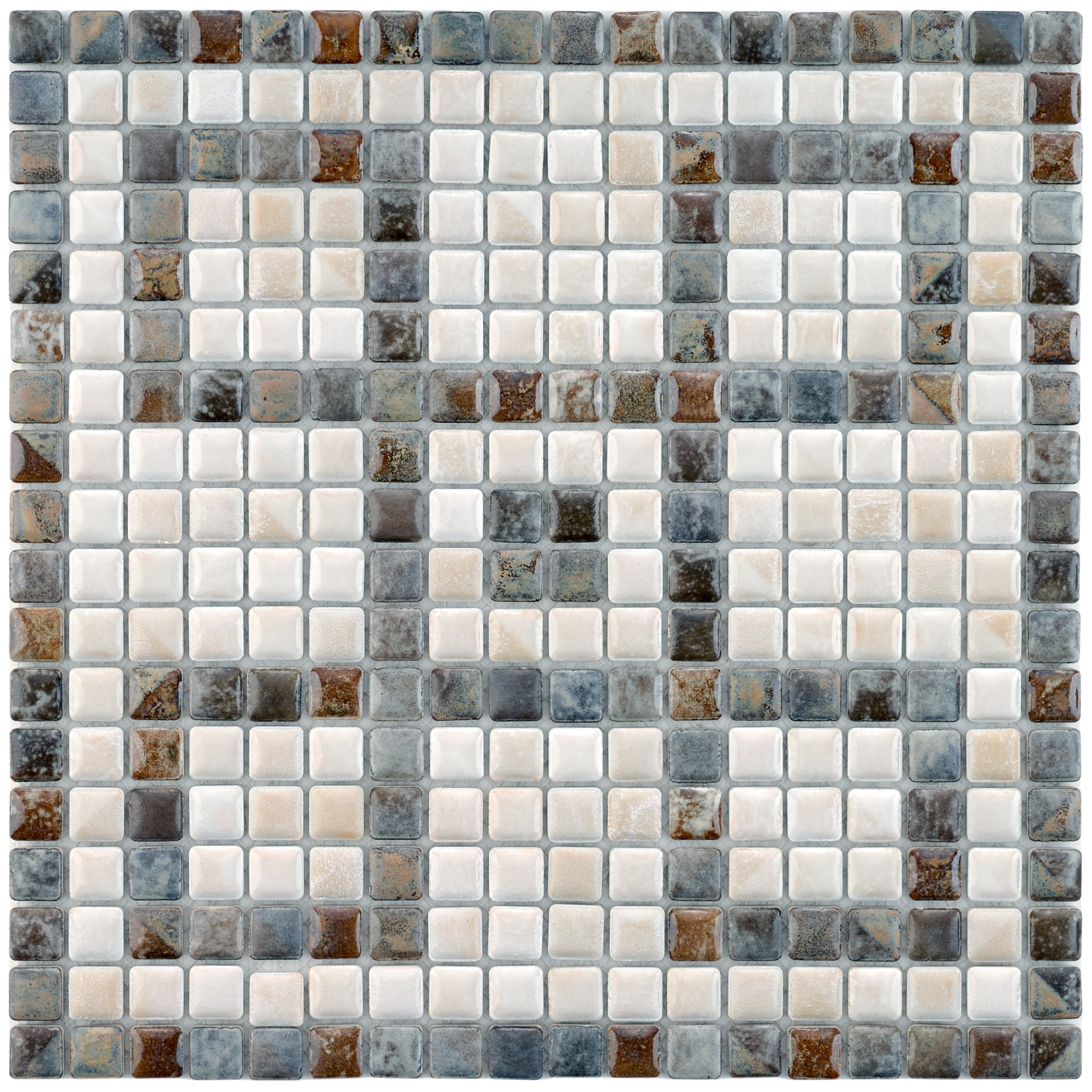 EliteTile Samoan Greek Key 0.563" x 0.563" Porcelain Mosaic Tile in ...