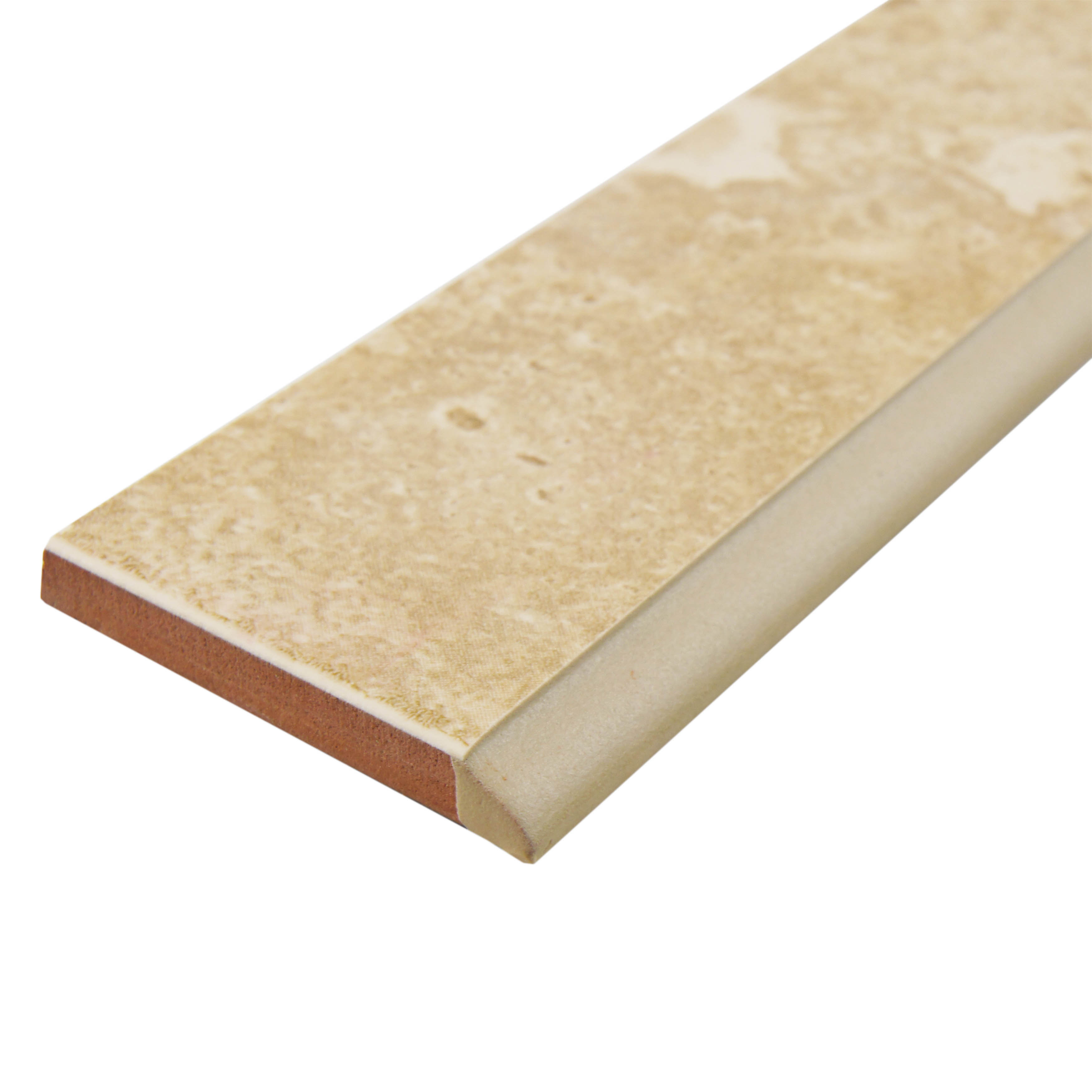Elitetile Playa 8 X 2 Ceramic Bullnose Wall Trim Tile In Beige Wayfair