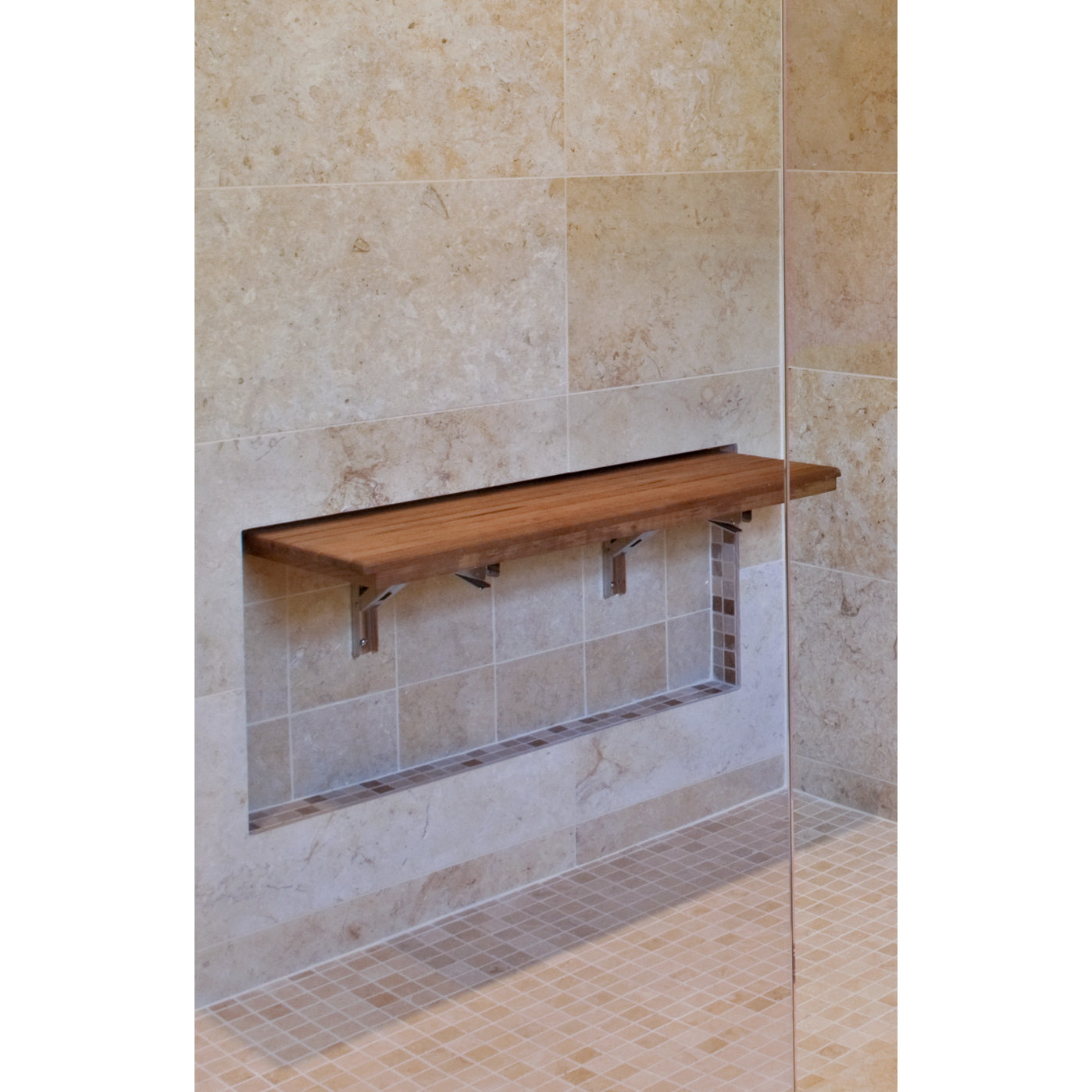 Teakworks4u Teak Wall Mount Fold Down Shower Bench/Seat & Reviews | Wayfair
