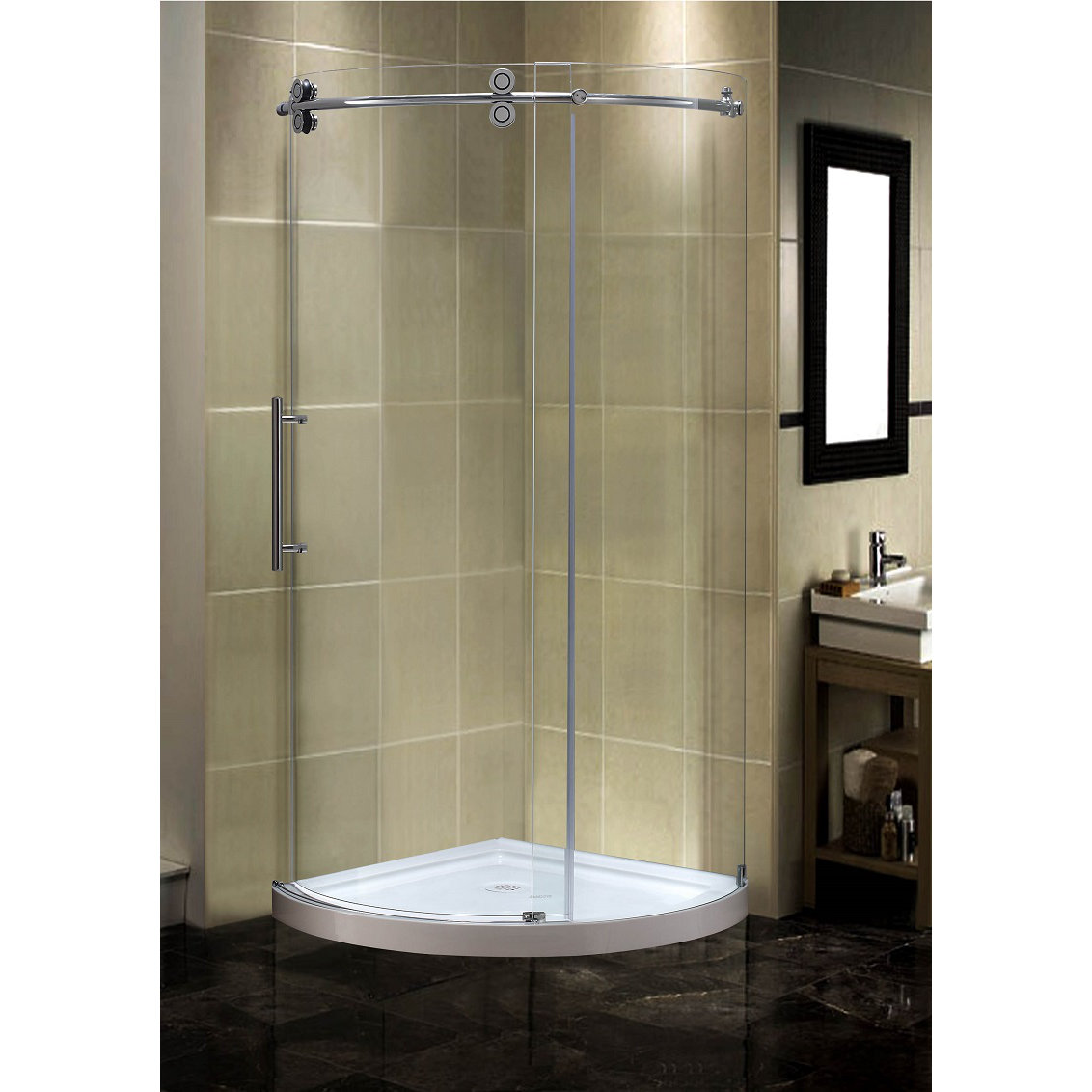 Aston Orbitus 36 X 36 X 75 Completely Frameless Round Shower