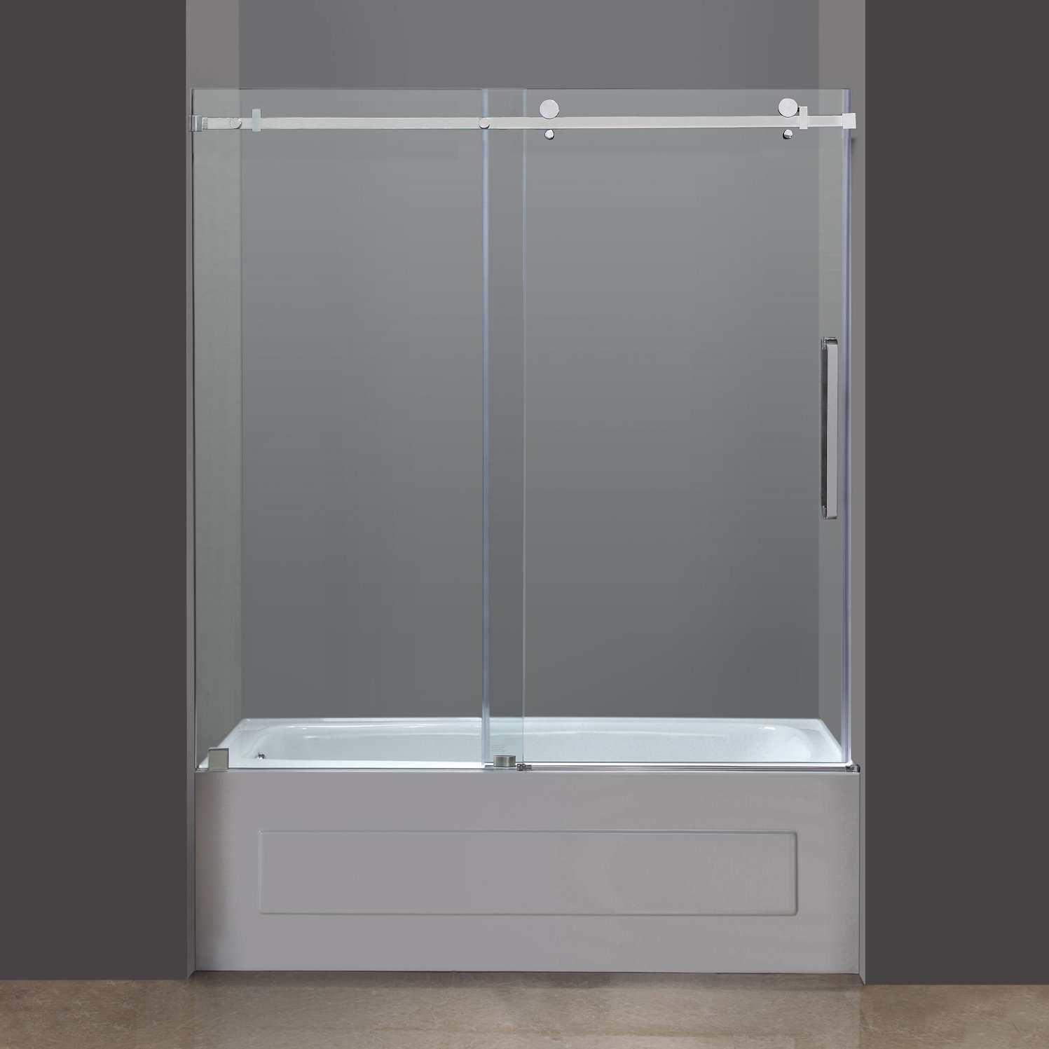Aston Moselle 603939 X 753939 Single Sliding Frameless Shower