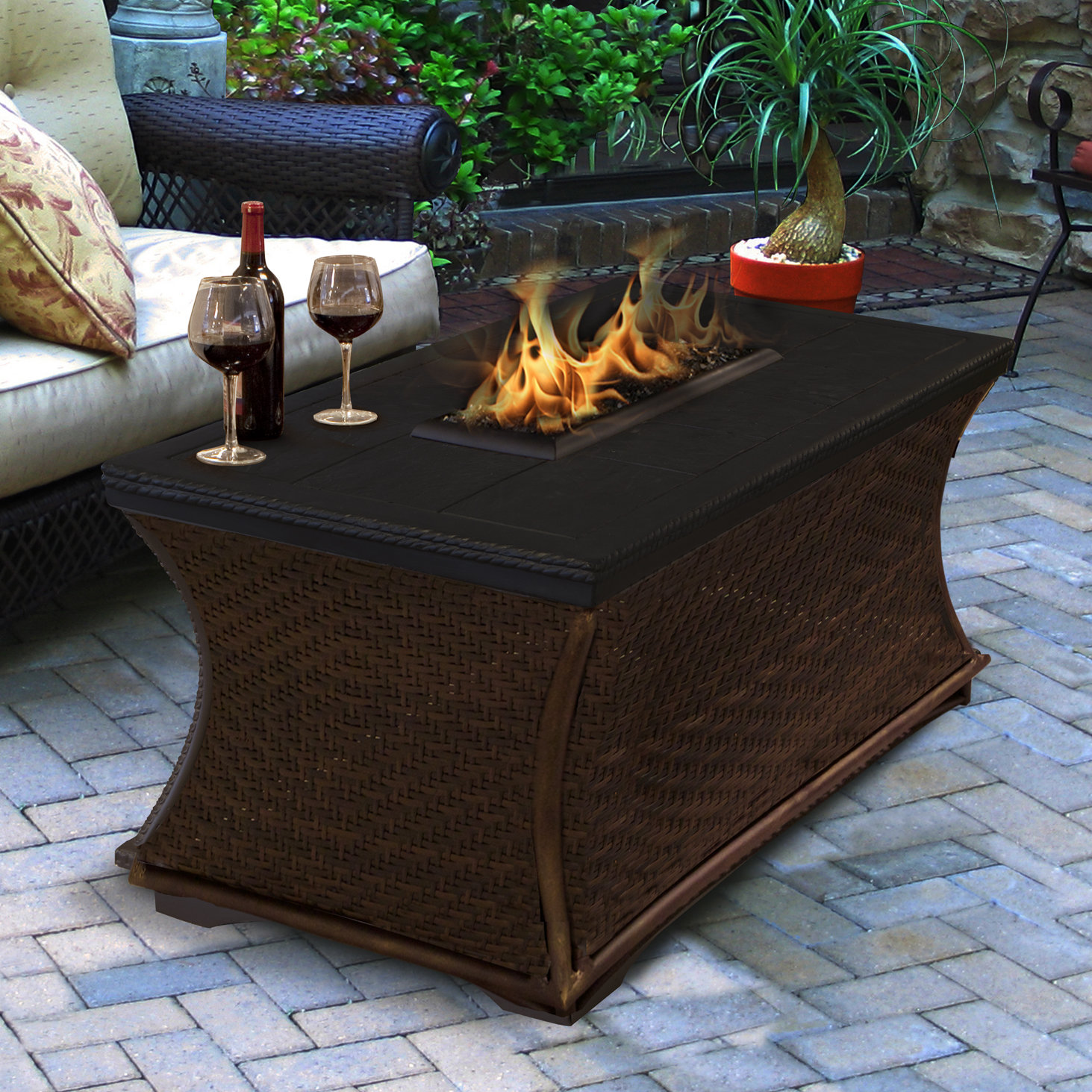 California Outdoor Concepts Mendocino Propane Fire Pit Table Wayfair California Outdoor Concepts Mendocino Propane Fire Pit Table Wayfair