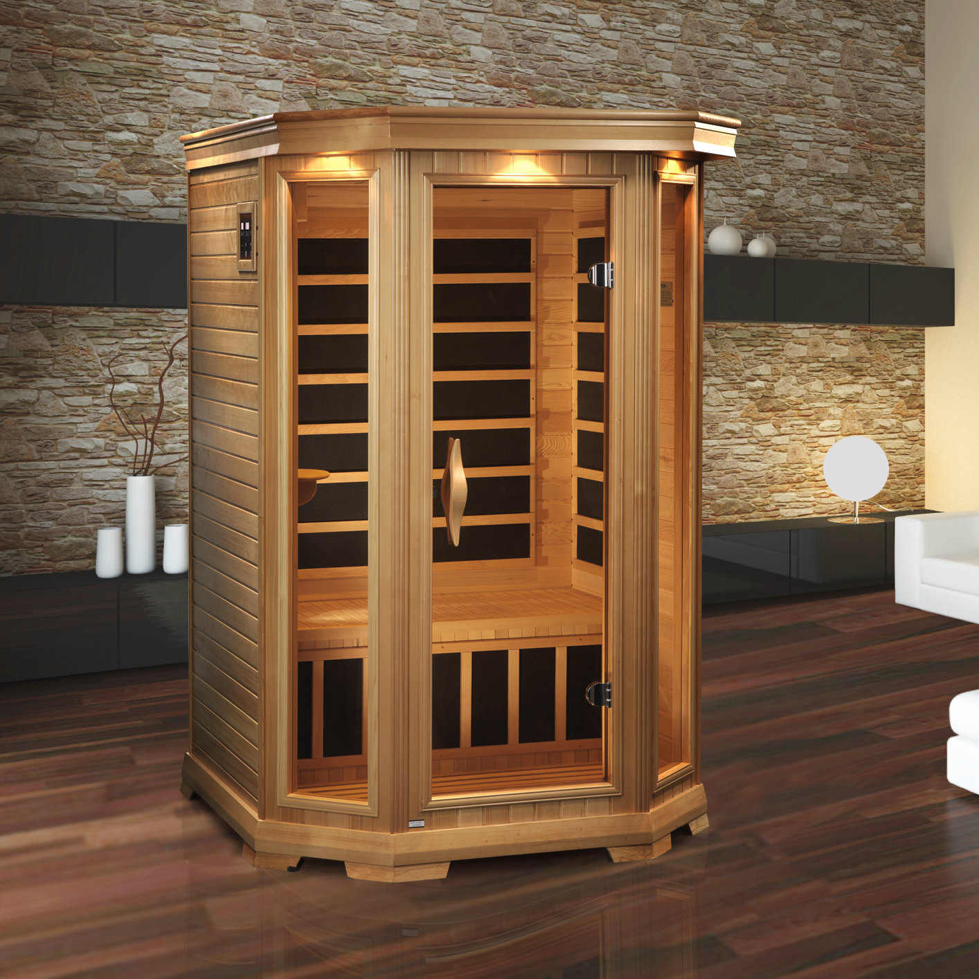 Dynamic Infrared Luxury 2 Person Carbon FAR Infrared Dry Sauna ...