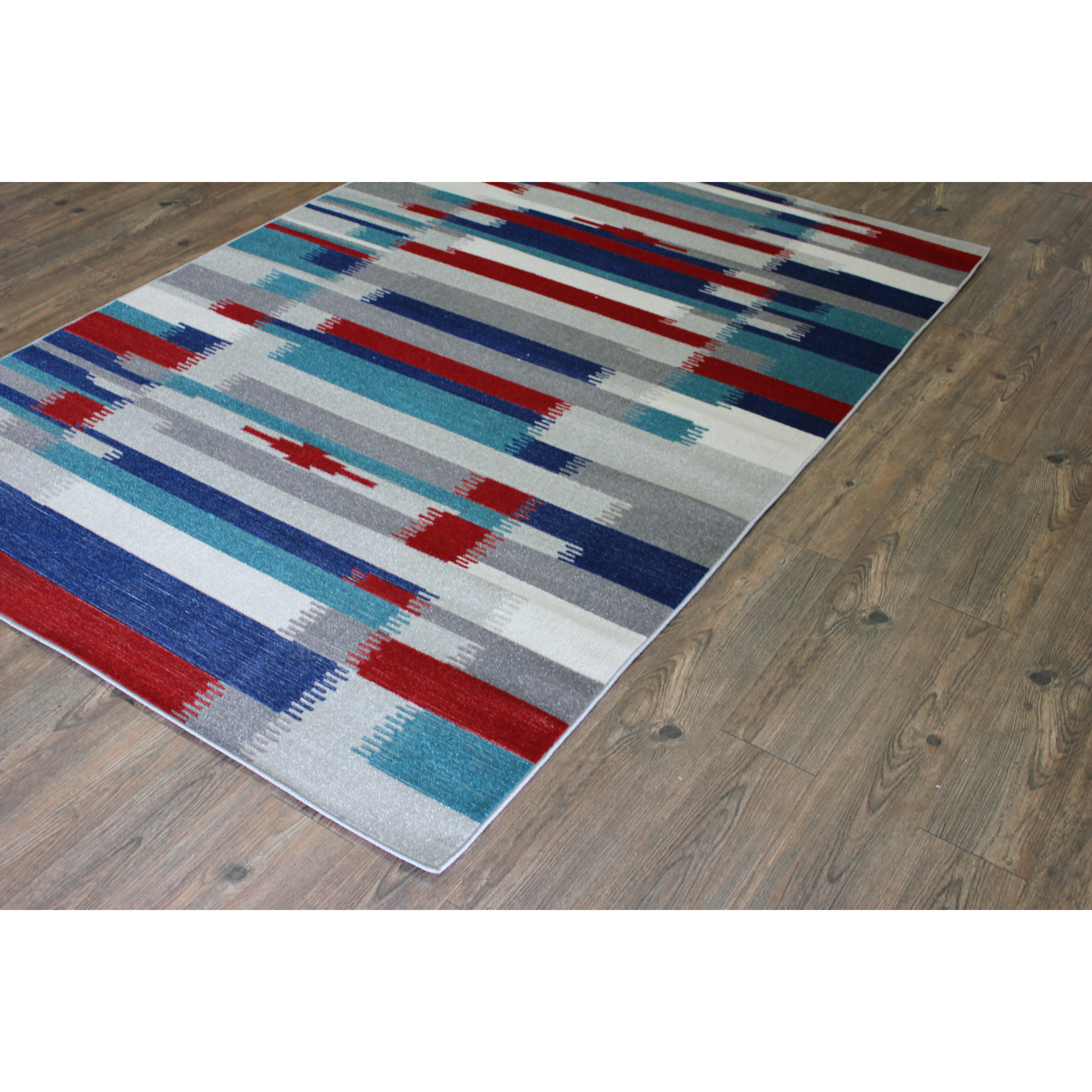 Rug Factory Plus Kilim Blue / Red Area Rug | Wayfair