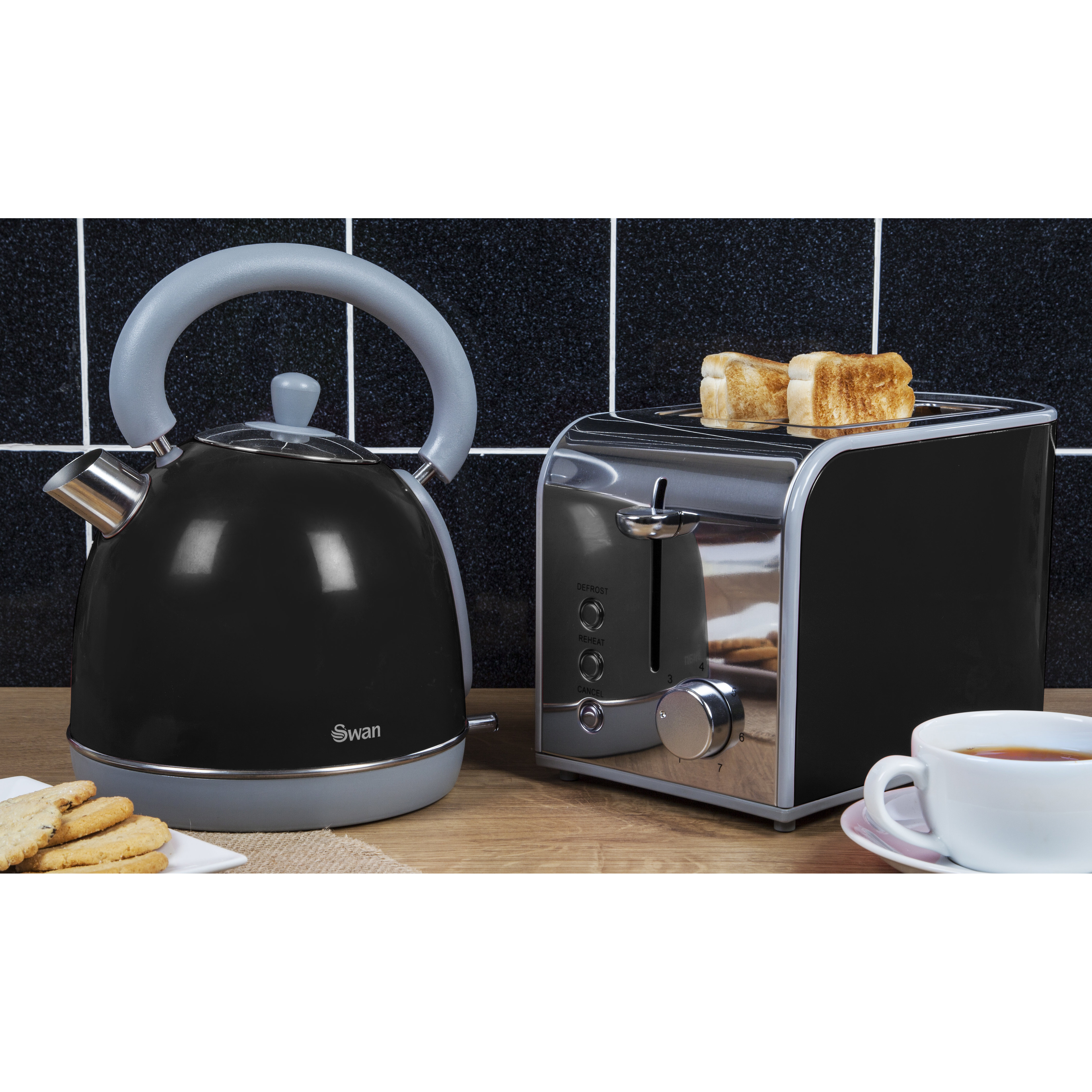 Swan Retro 18l Stainless Steel Kettle And 2 Slice Toaster Set Wayfair Uk