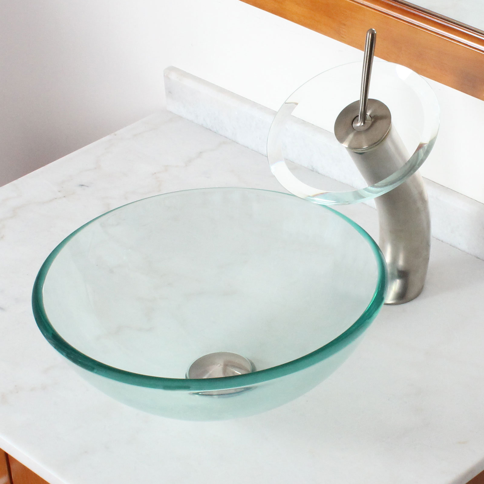 Elite Tempered Glass Round Bowl Vessel Bathroom Sink Wayfair