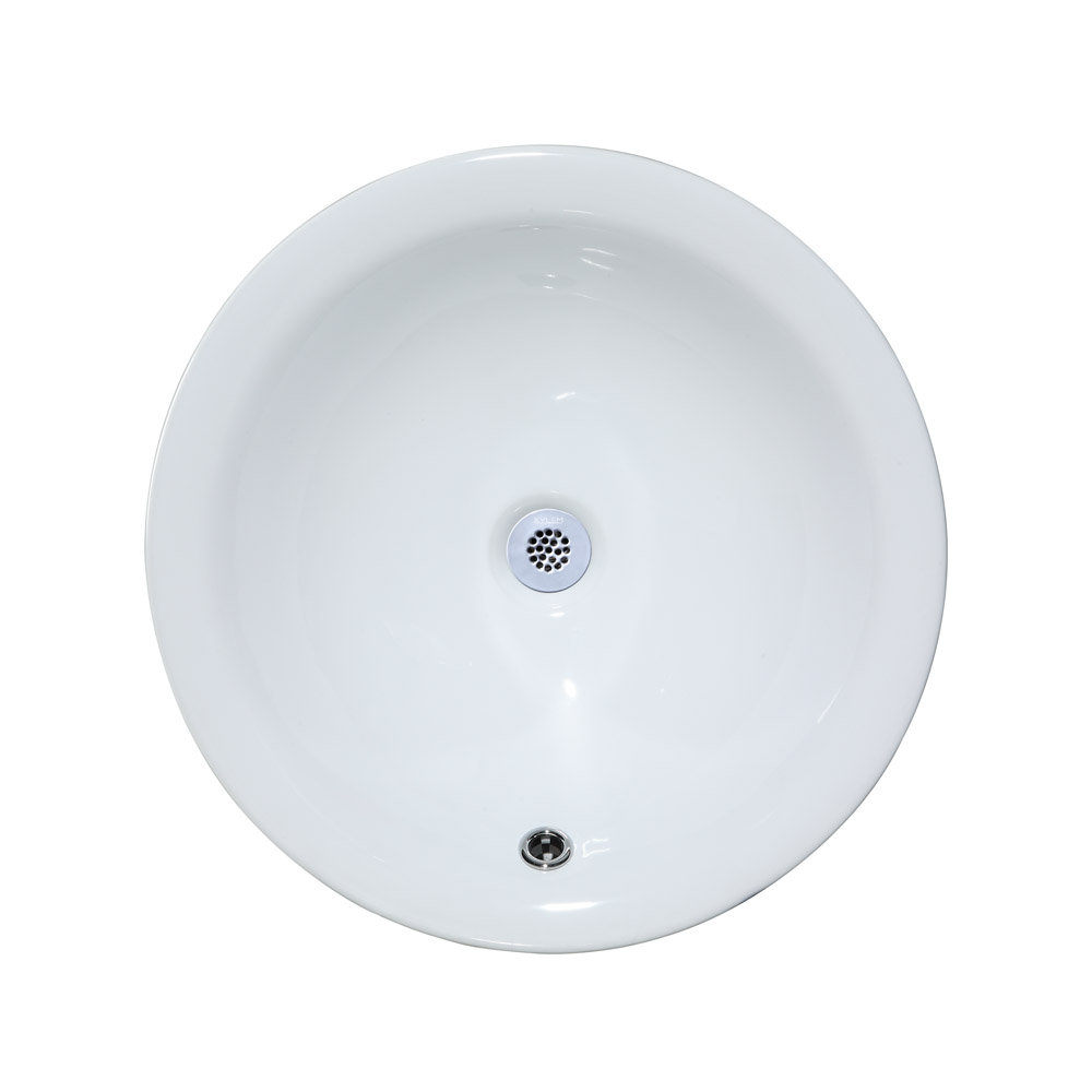 Ryvyr Semi-Recessed Round Vitreous China Vessel Bathroom Sink & Reviews ...