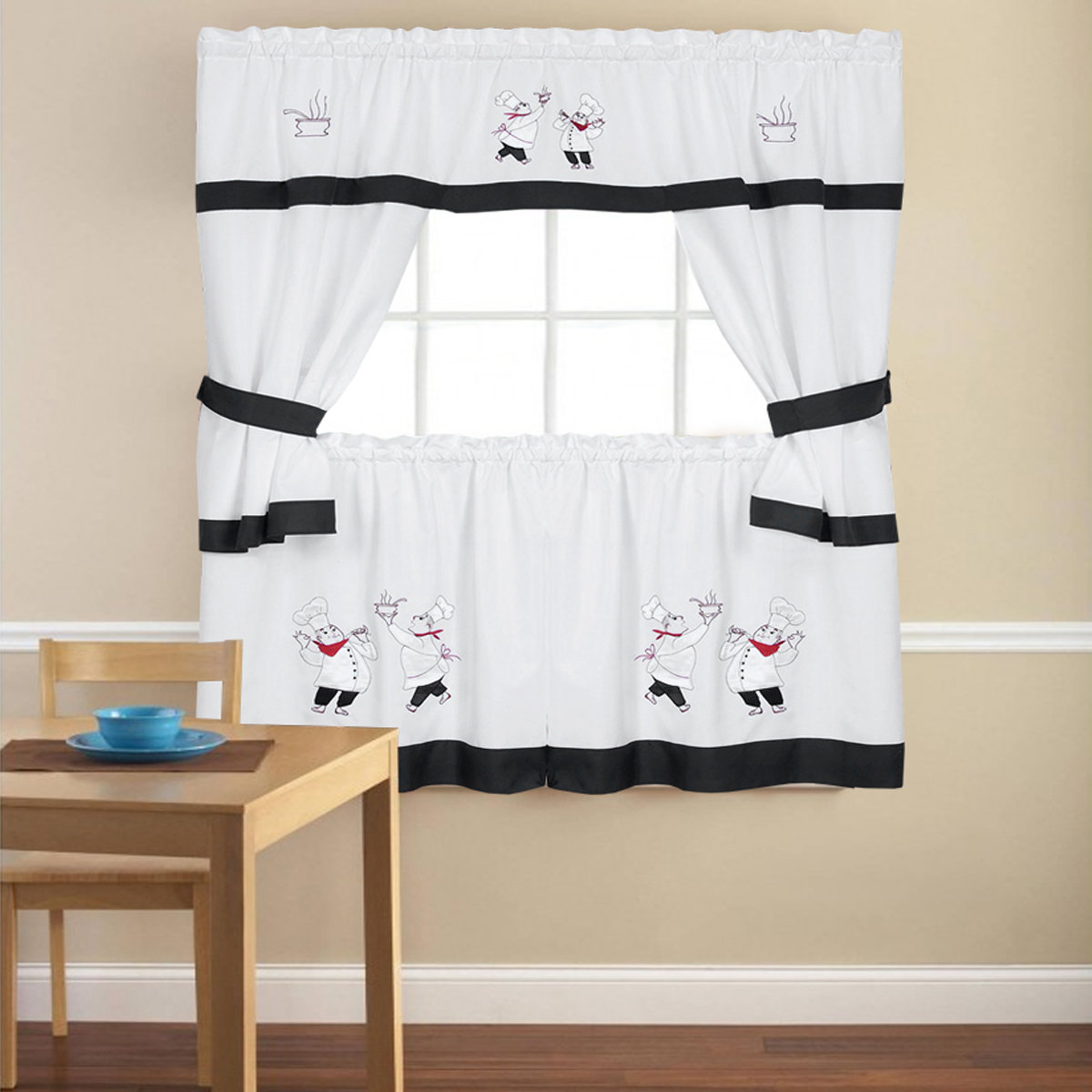 Sweet Home Collection 5 Piece Kitchen Curtain Set | Wayfair Sweet Home Collection 5 Piece Kitchen Curtain Set | Wayfair