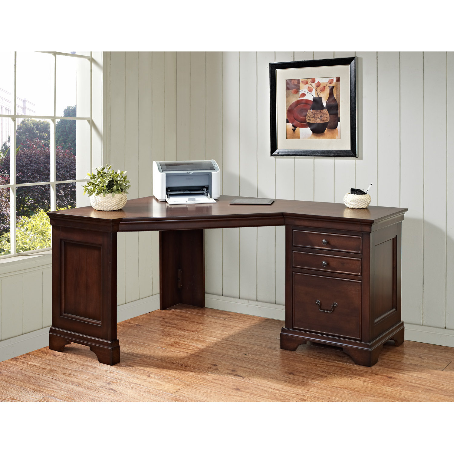 Darby Home Co Vanguilder Corner Executive Desk & Reviews | Wayfair