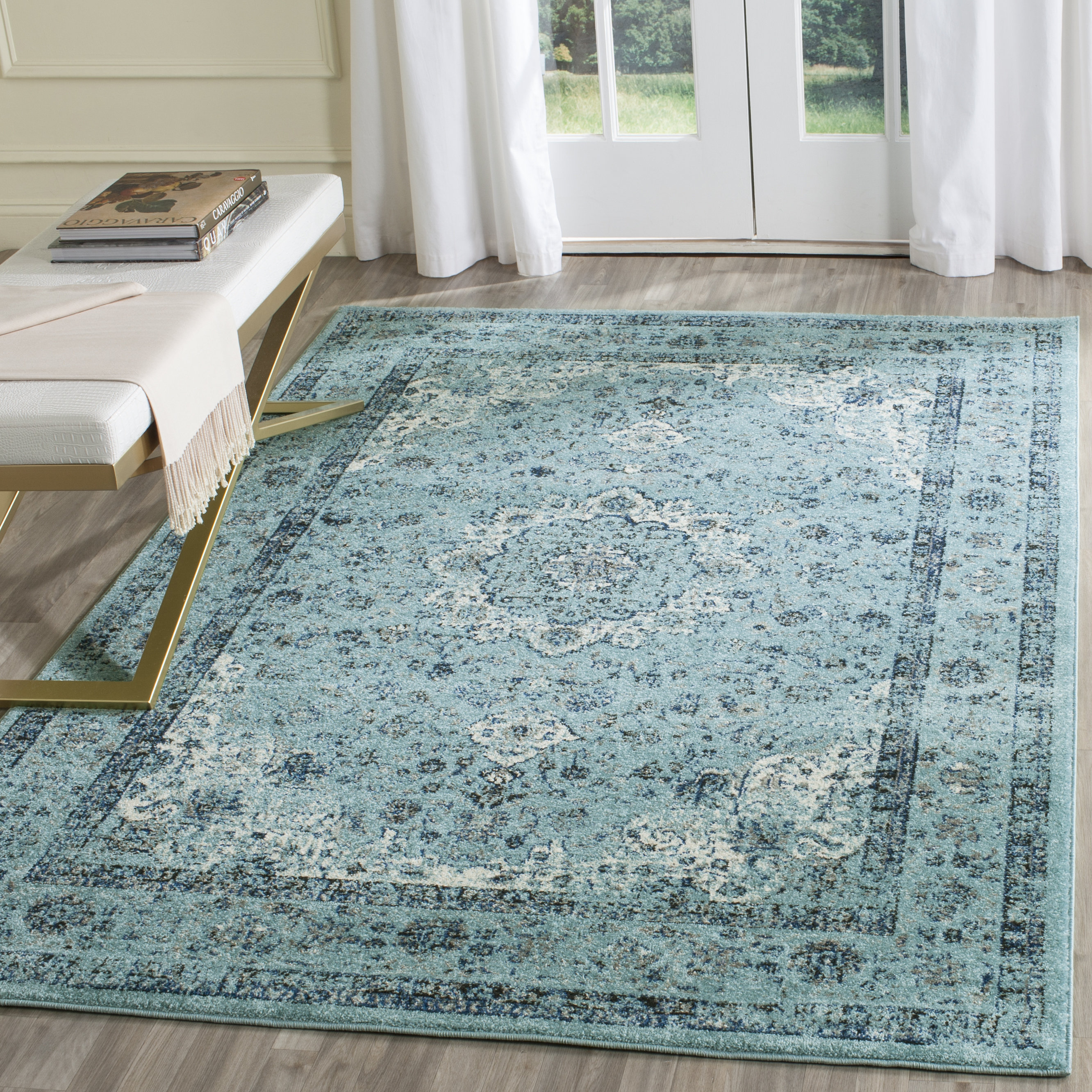 Lark Manor Light Blue Area Rug & Reviews | Wayfair