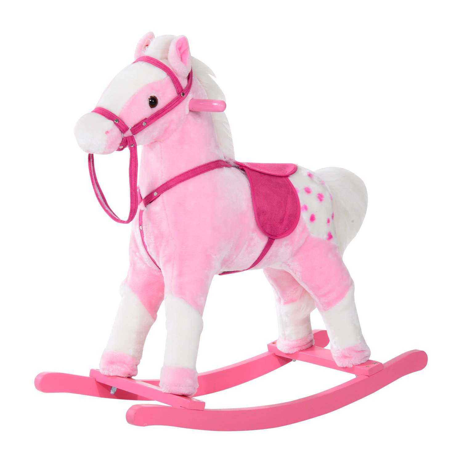 Qaba Kids Plush Rocking Horse Pony with Realistic Sounds & Reviews ...