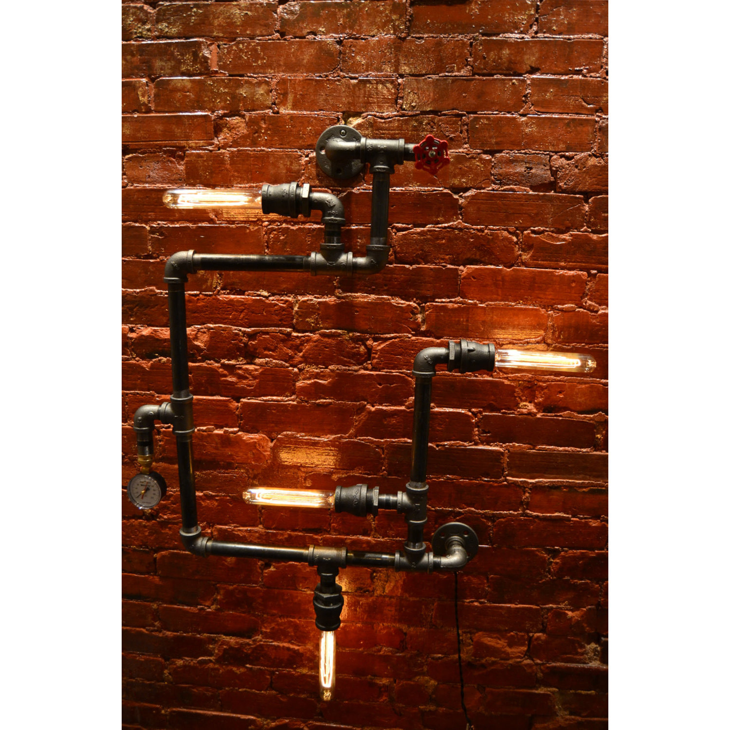 West Ninth Vintage Steampunk 4 Light Industrial Pipe Wall Light | Wayfair