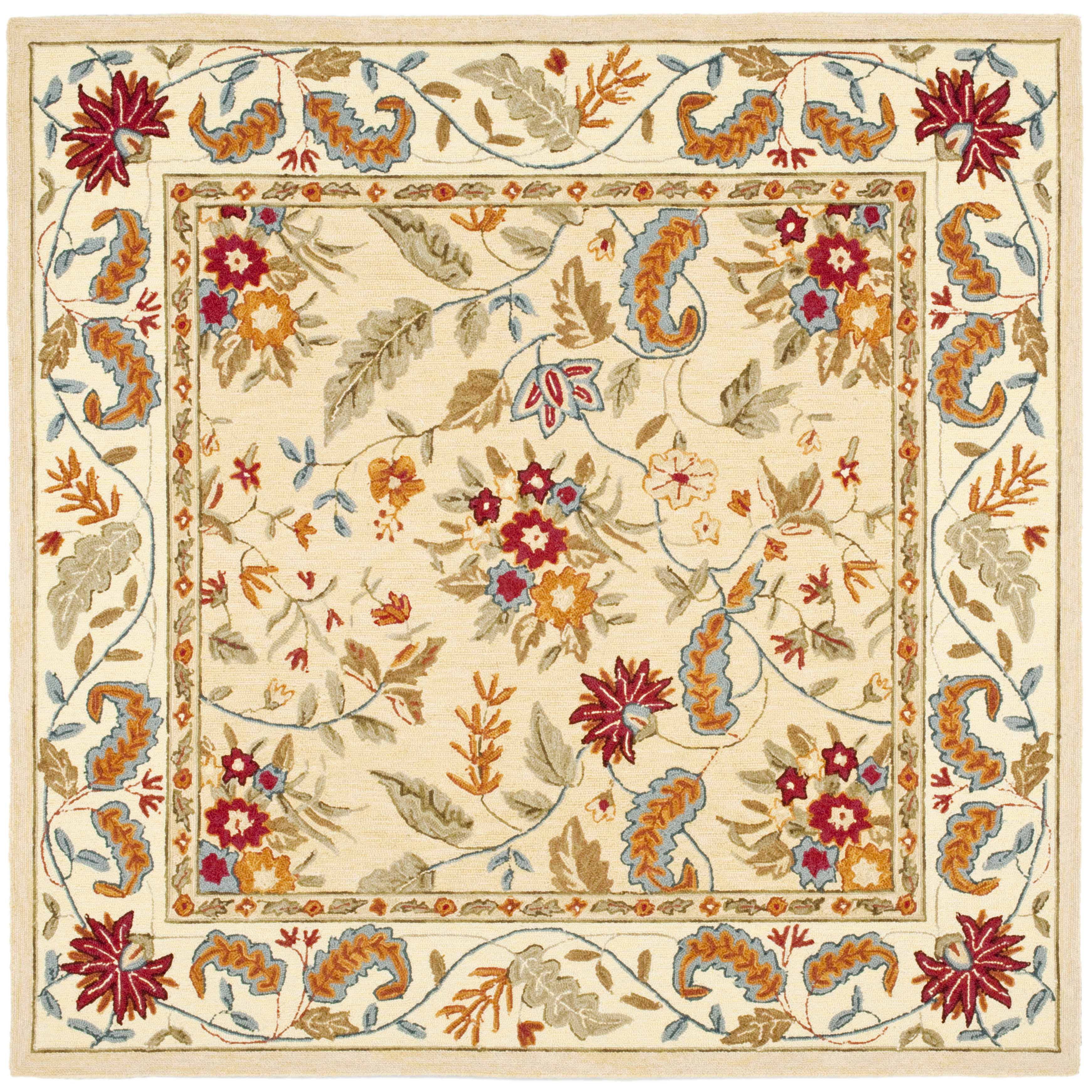 Safavieh Chelsea Beige & Red Missy Floral Area Rug & Reviews | Wayfair
