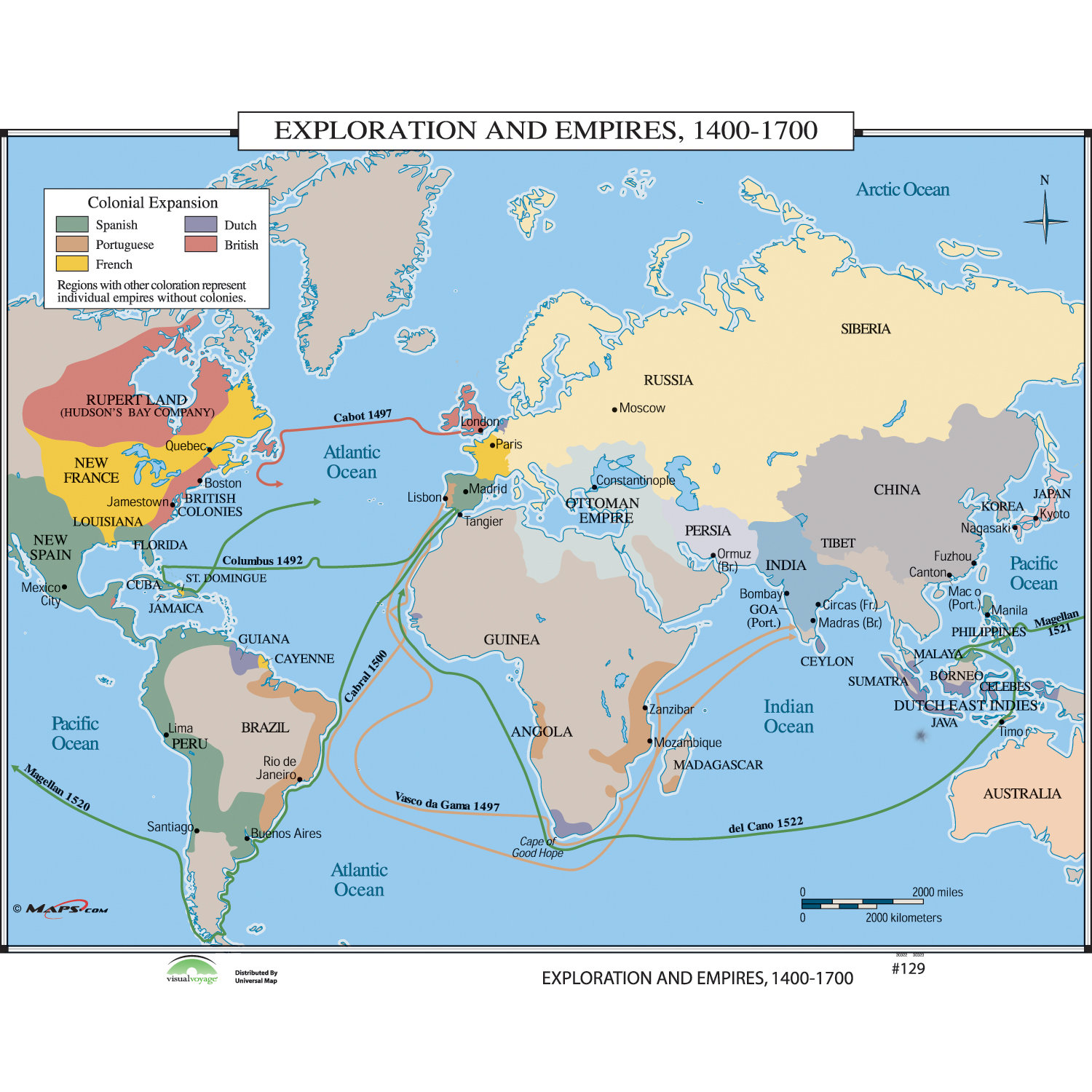 Universal Map World History Wall Maps - Exploration & Empires 1400 ...