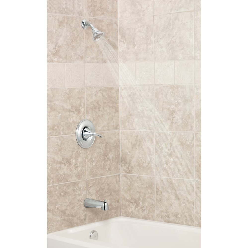 Moen Moen Eva Posi-Temp Pressure Balance Tub and Shower Faucet Trim with Lever Handle & Reviews ...