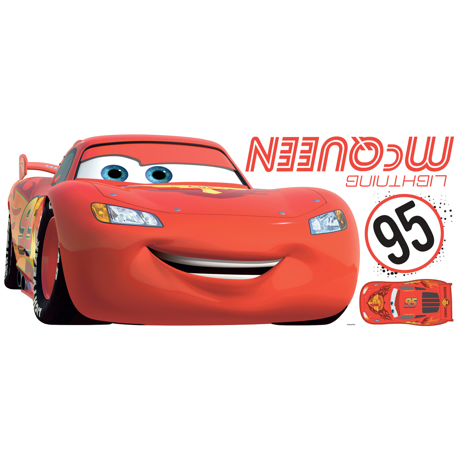 Room Mates Cars Lightning McQueen Number 95 Giant Wall Decal & Reviews ...